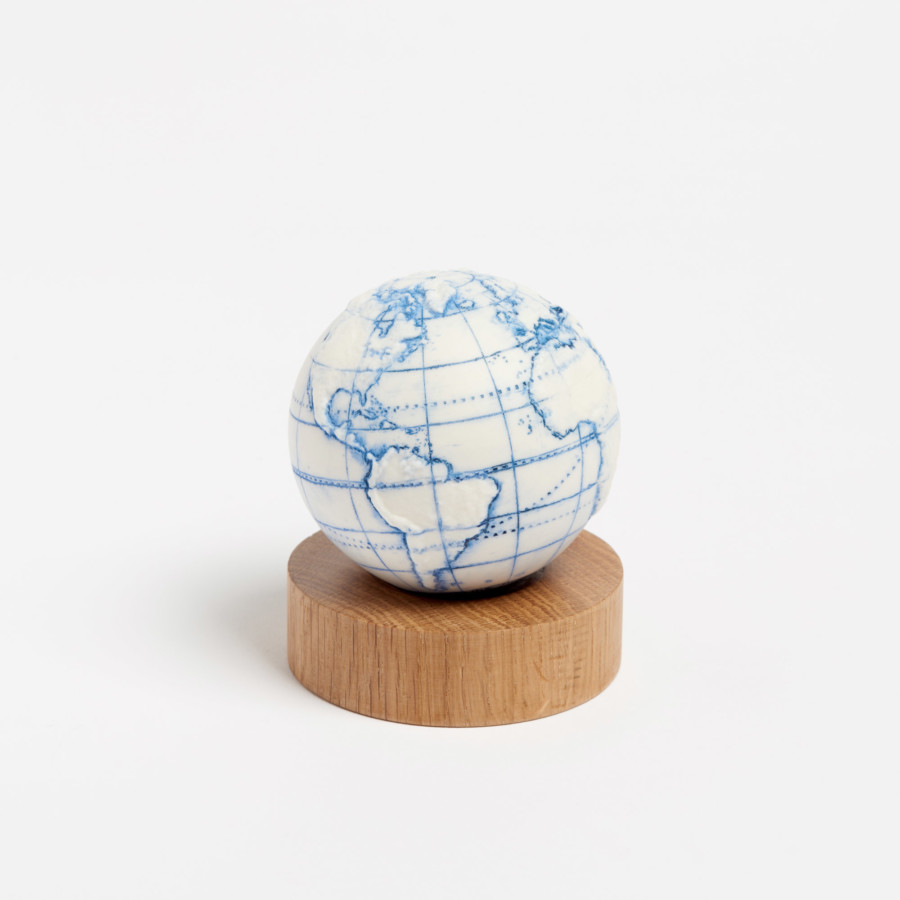 Hand-Painted Ceramic Blue Meridian Globe | The Garnered
