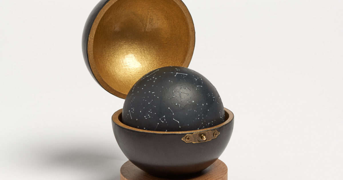 Hand-Painted Ceramic Black Celestial Globe | The Garnered