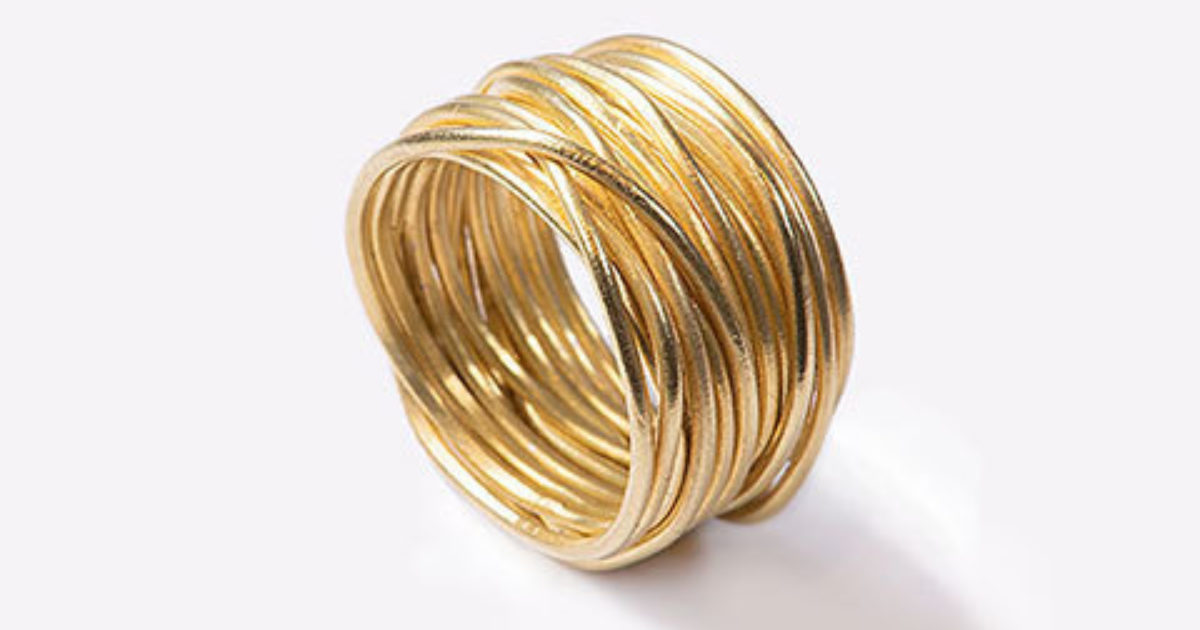 Handmade 18K Gold Spaghetti Ring | The Garnered