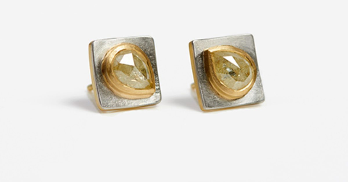 Jean Scott-Moncrieff White Gold Studs with Rose-Cut… | The Garnered