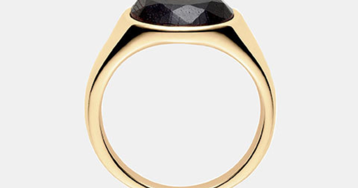 Kindred 18K Gold Ring with Mpingo 'Diamond' | The Garnered